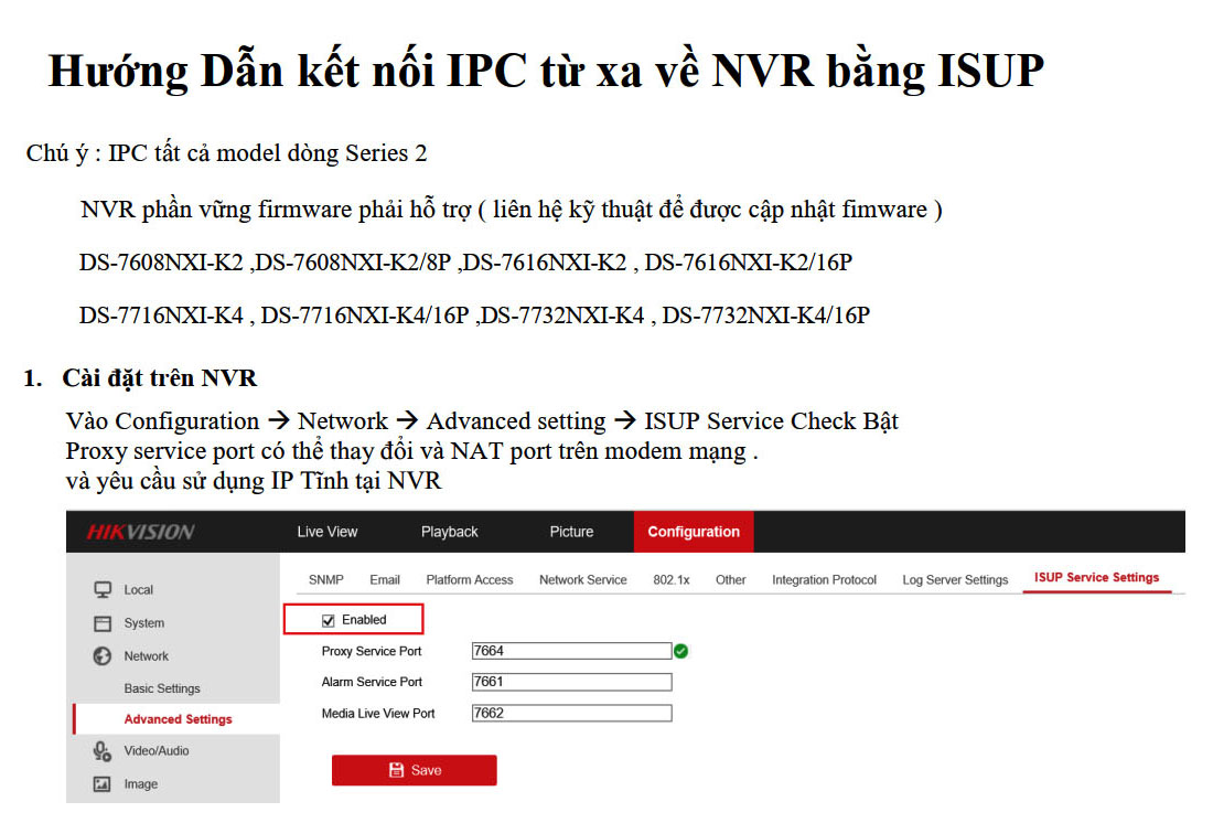 Hướng dẫn kết nối camera IP Hikvision từ xa về NVR Hikvision bằng ISUP